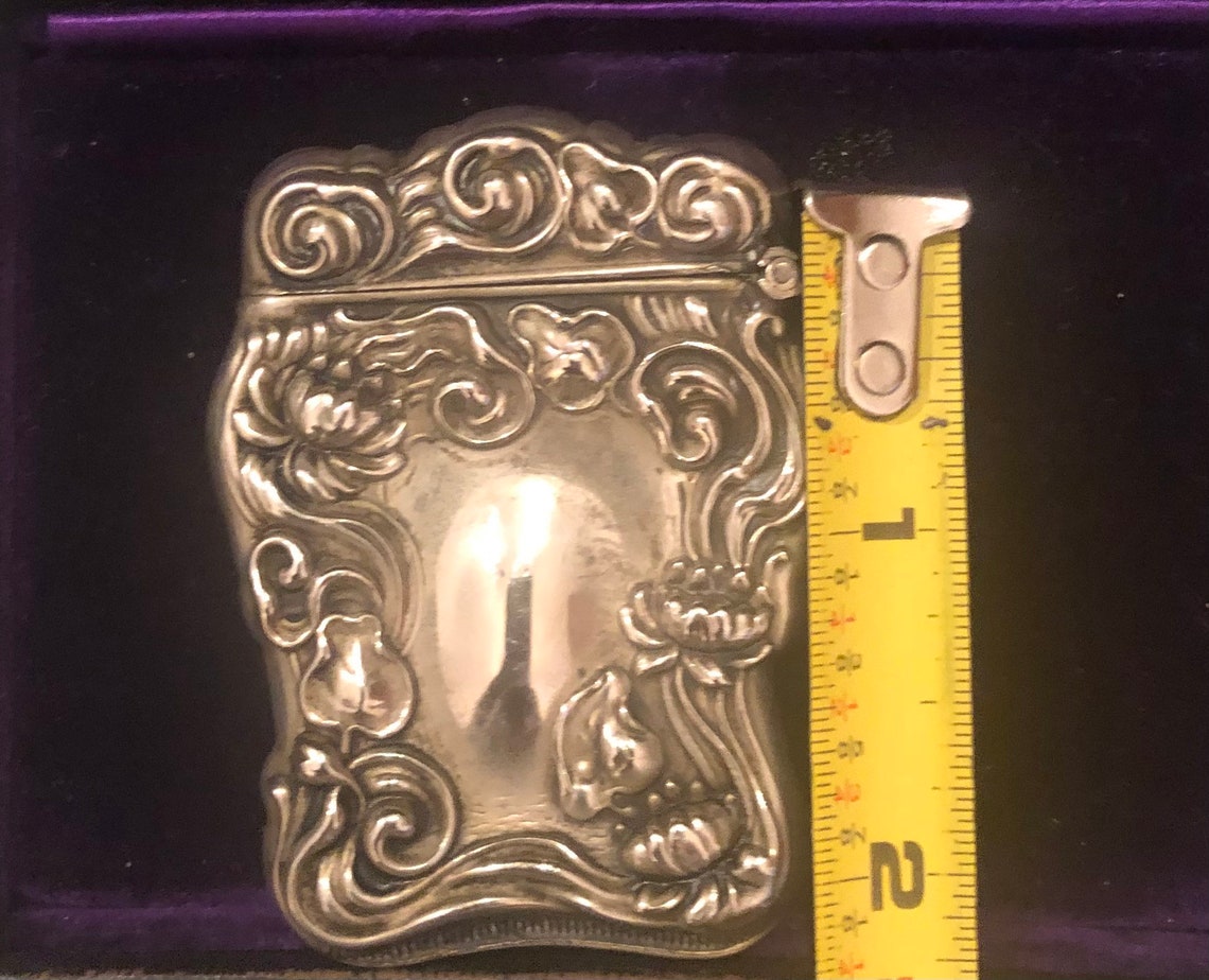 Beautiful Victorian Floral Designed Sterling Silver Match Safe - Etsy