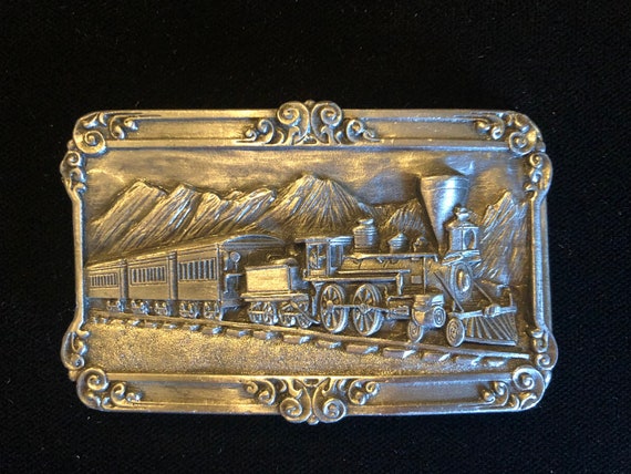 1984 Siskiyou Unisex Vintage Railroad brass buckle in… - Gem