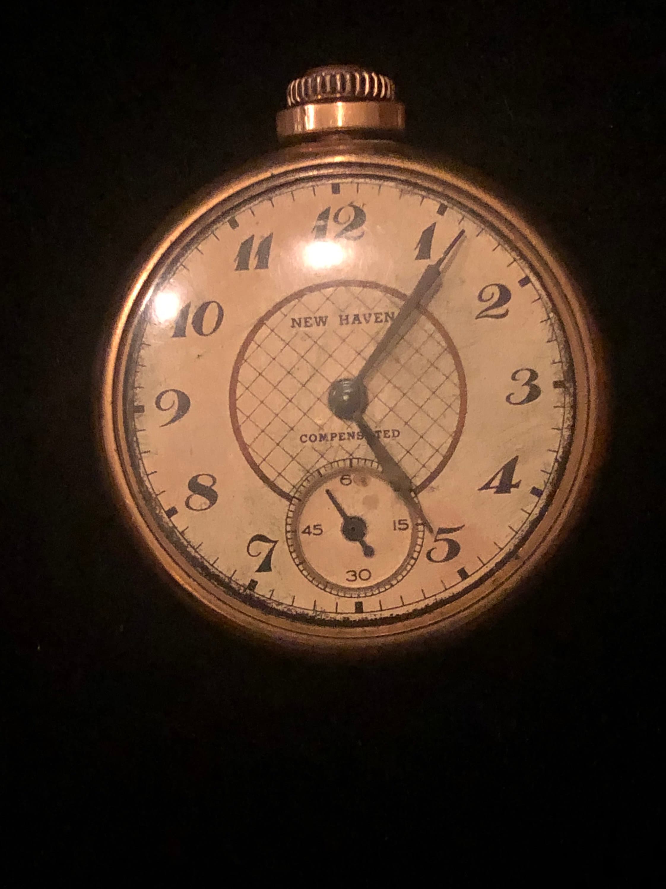 Vintage New Haven Compensated Mechanical Pocket Watch in Excellent ...