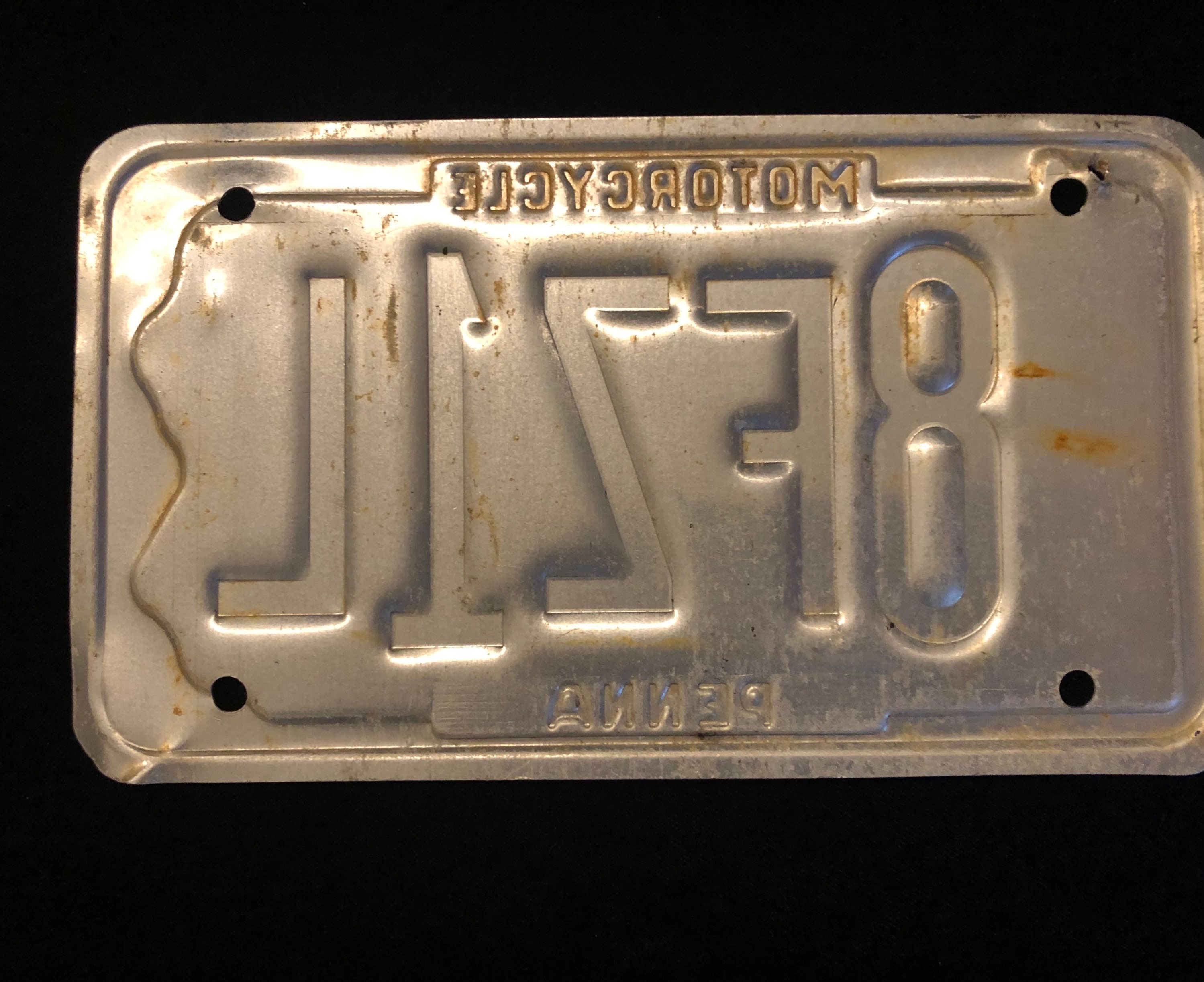 1990s PA Vintage Motorcycle License Plate in Excellent Condition. - Etsy UK