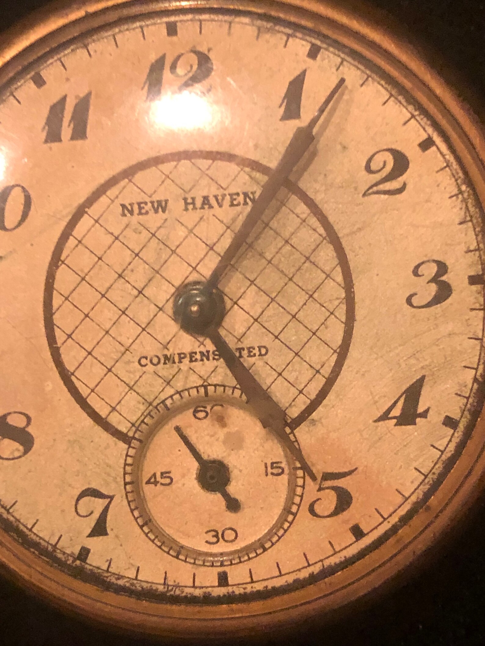 Vintage New Haven Compensated Mechanical Pocket Watch in Excellent ...