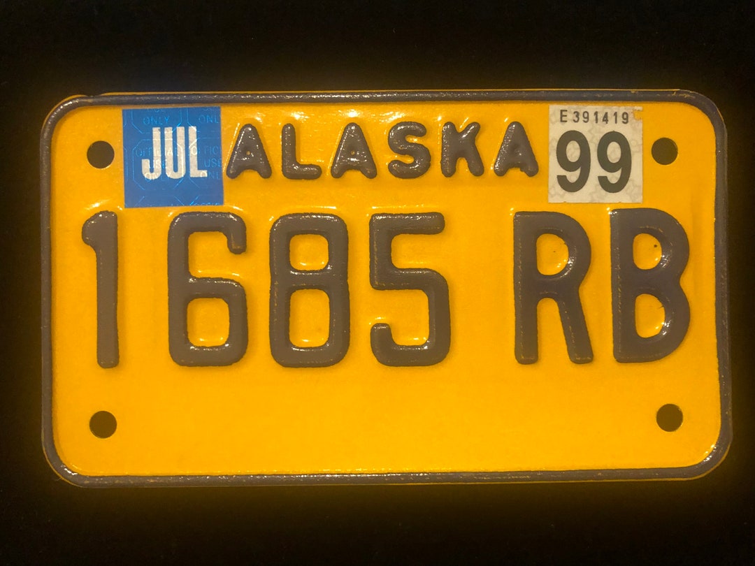 Vintage 1999 Alaska Motorcycle License Plate in Excellent Condition - Etsy