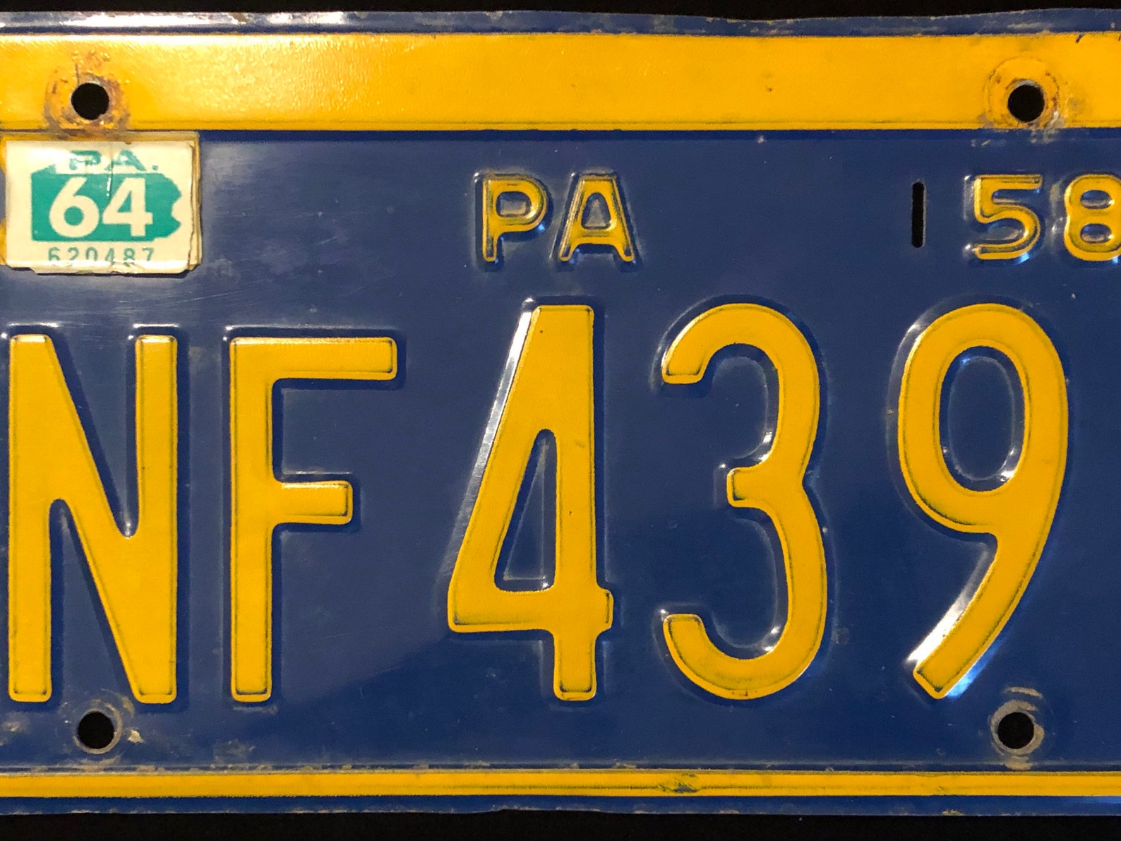 Vintage 1958 PA License Plate in Excellent Condition - Etsy