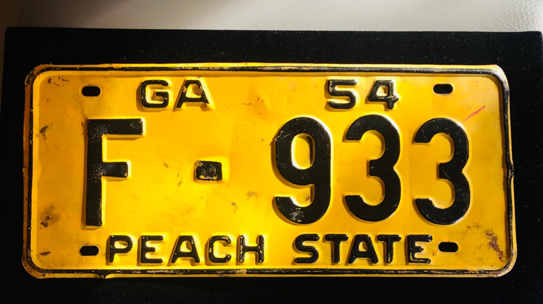 Vintage Original 1954 Georgia Peach State License Plate in Good Condition - Etsy