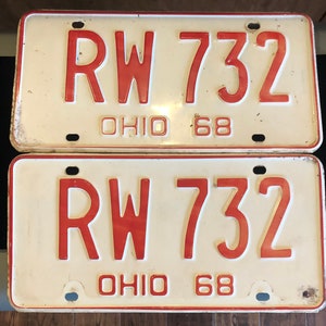 Vintage Ohio License Plate 1968 - Etsy