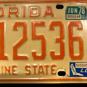 Vintage Original 1975 Florida License Plate (sunshine State) in ...
