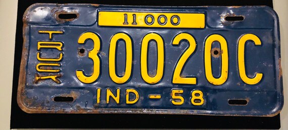 Vintage Original 1958 Indiana Truck License Plate in Good | Etsy