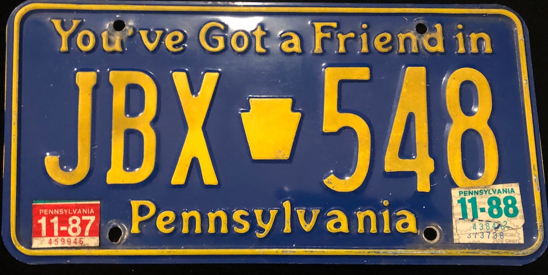 Vintage 1980s PA License Plate in Excellent Condition - Etsy