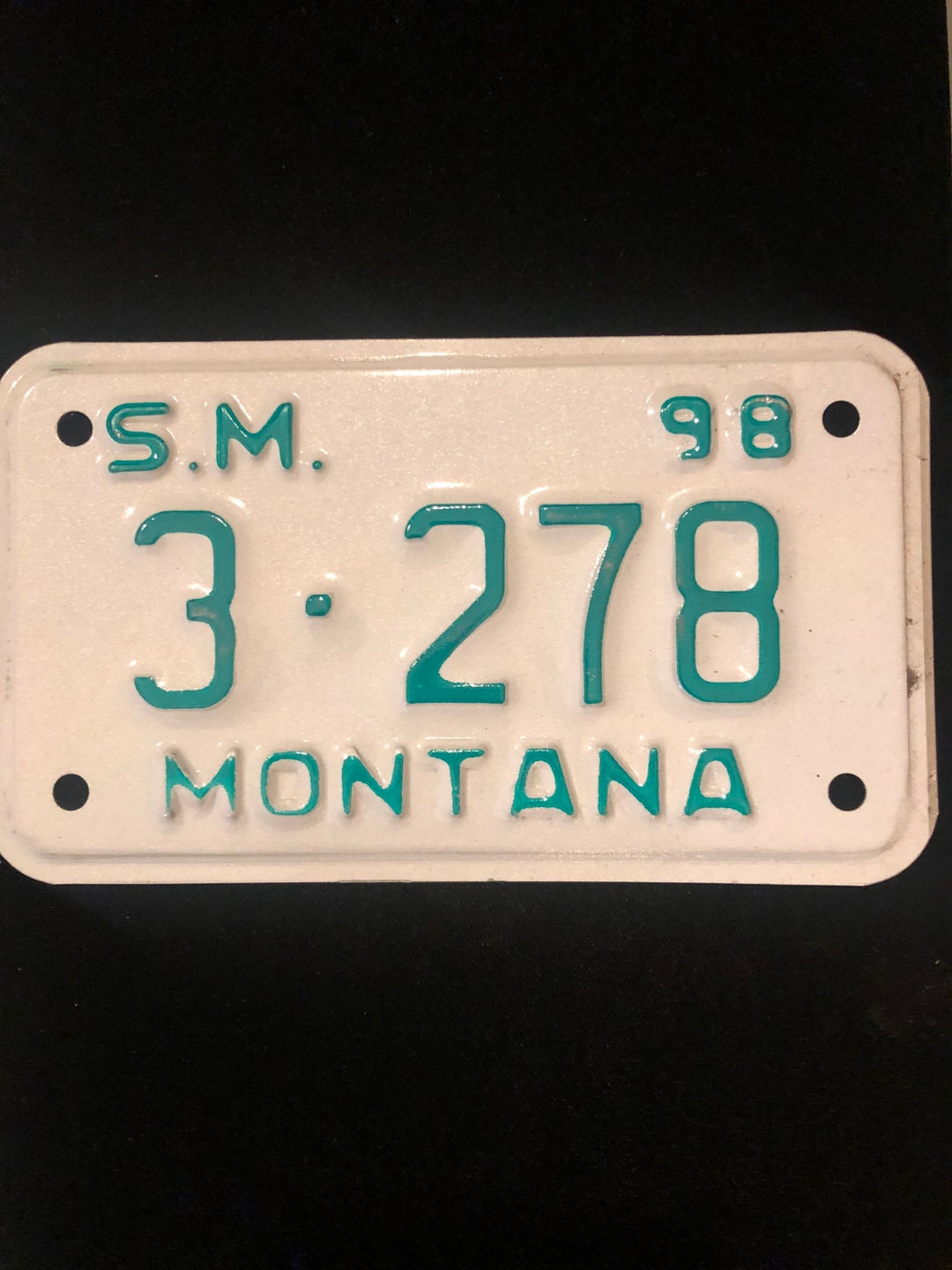 Vintage Original 1998 Montana Motorcycle License Plate in Mint ...