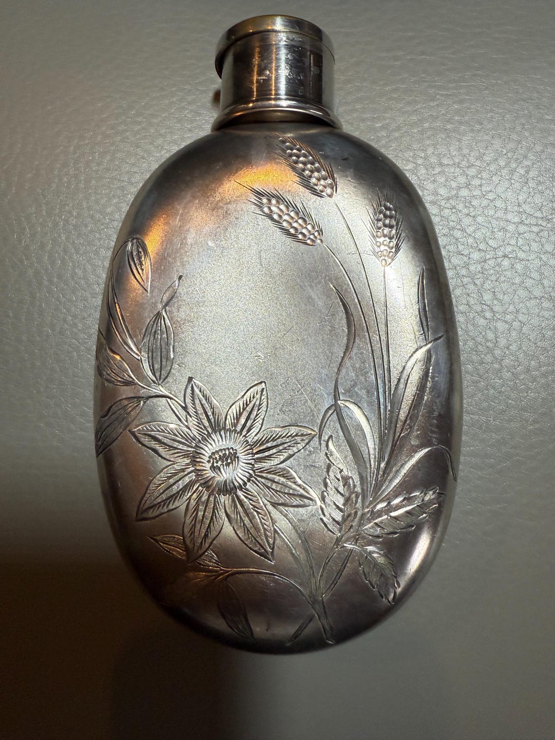 Vintage Original Silverplate Flask Dated 1888 Christmas in Excellent ...
