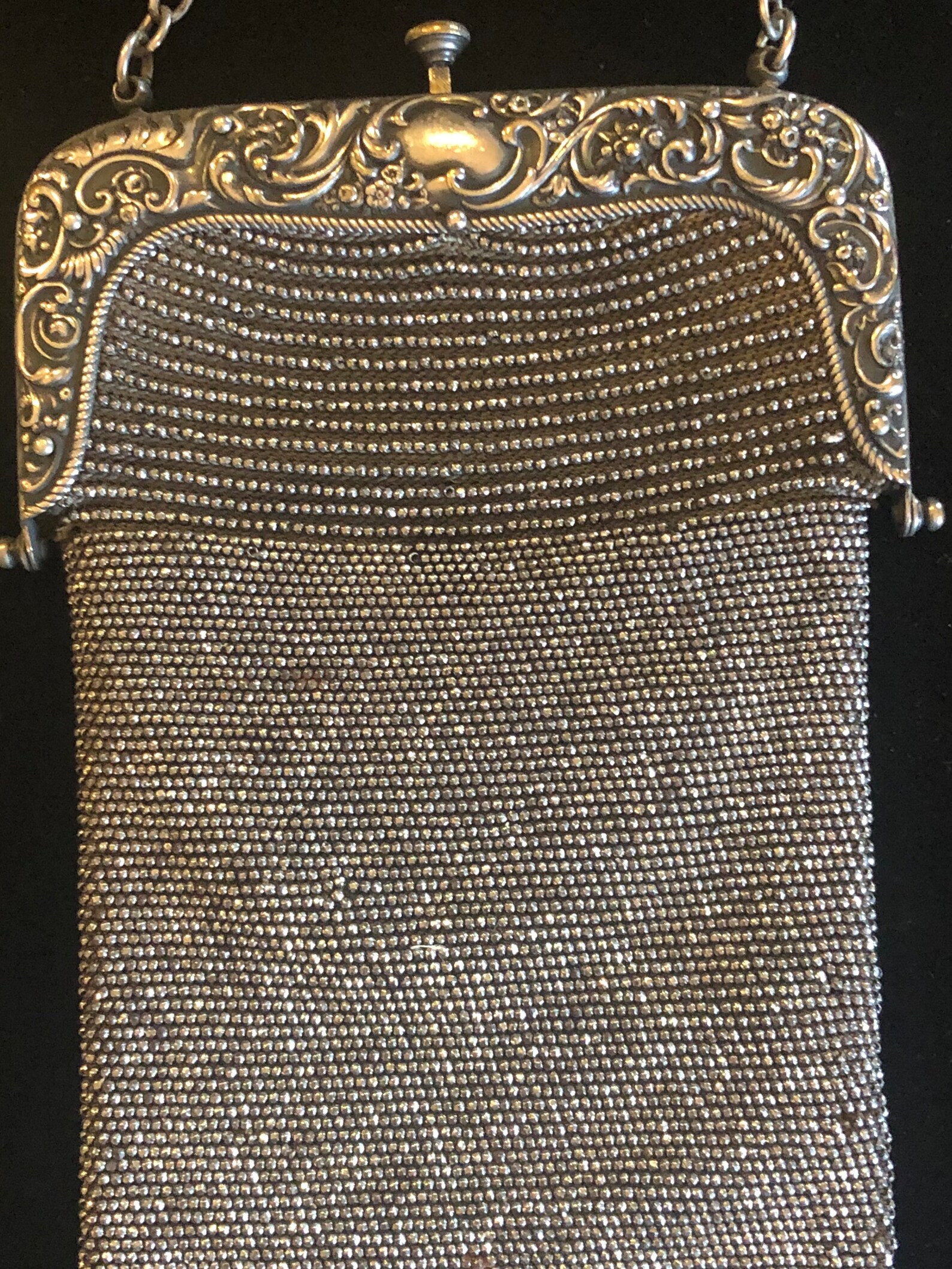 Antique Victorian Chatelaine Bright Cut Womans Purse in Good Condition ...