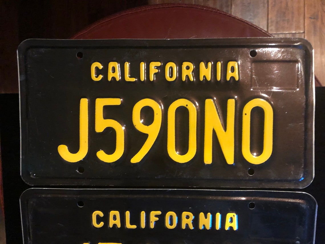 Matching Set of Two (2) Vintage Original 1960s California License ...