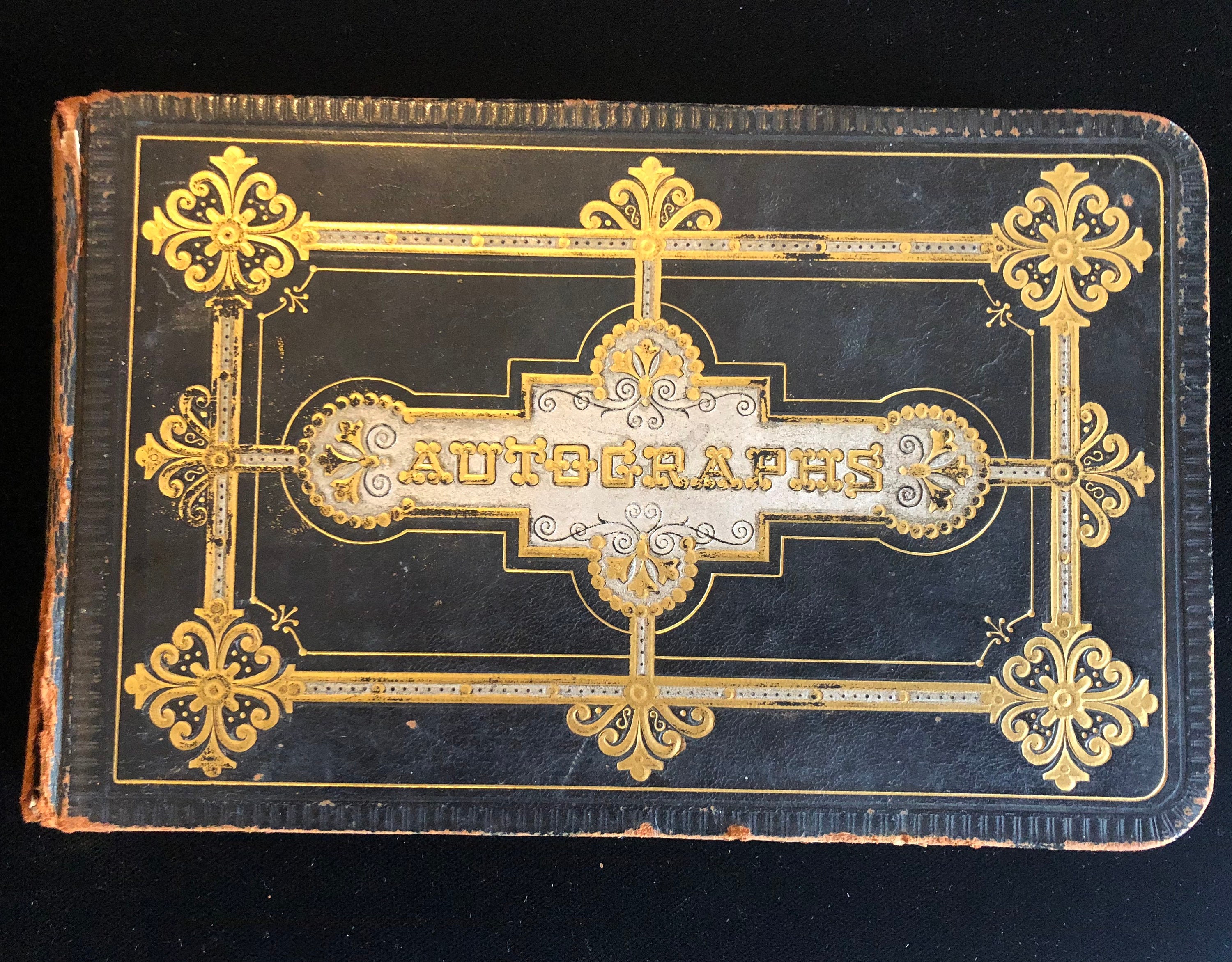 Vintage Original 1880s Victorian Leather Bound Autograph Book in Good ...