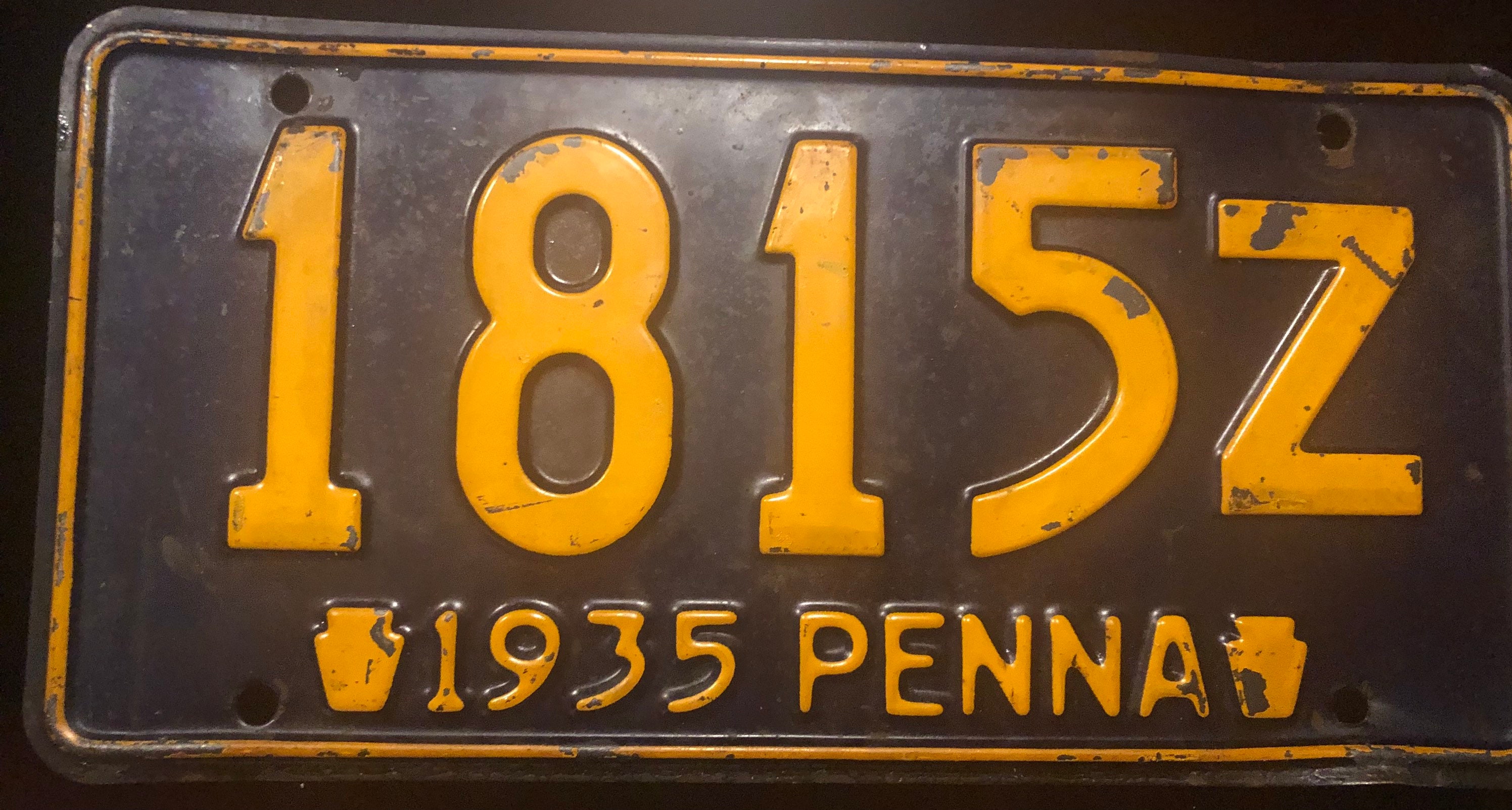 Vintage 1935 PA License Plate in Clean Condition - Etsy