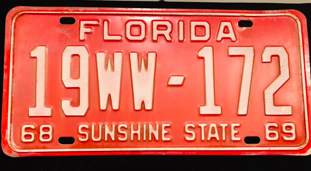 Vintage Original 1960s Florida License Plate (sunshine State ) in Great ...