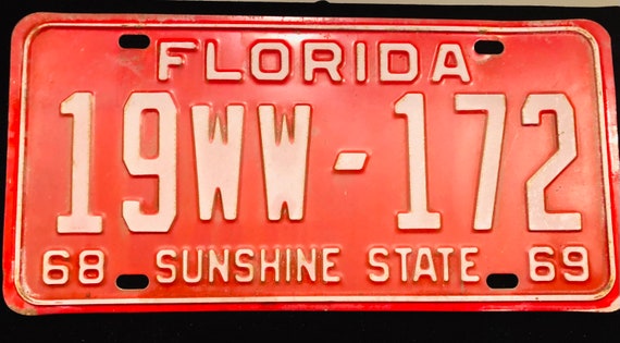 Vintage Original 1960s Florida License Plate sunshine State | Etsy
