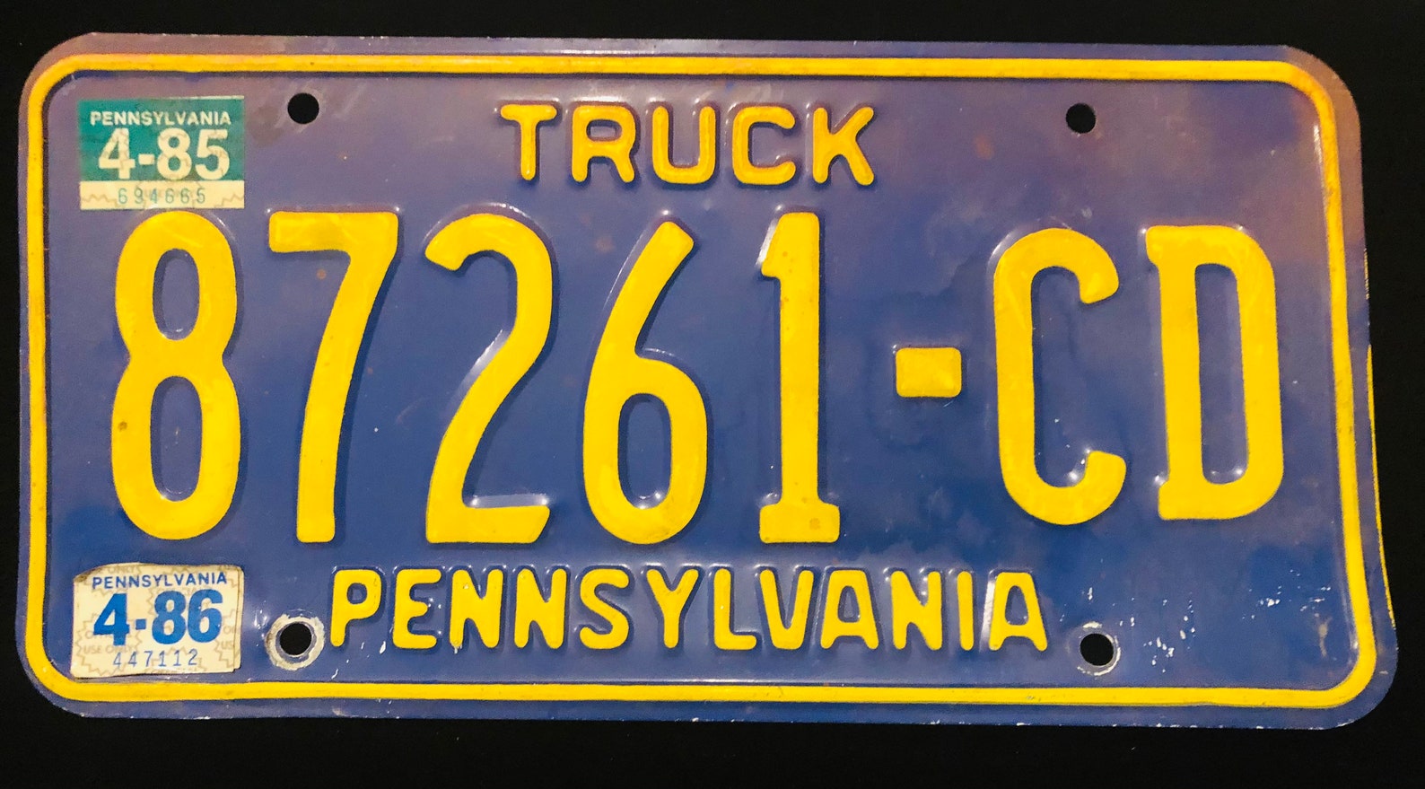 Vintage Original 1980s PA Truck License Plate in Good - Etsy