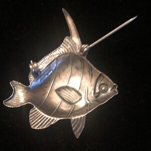 Vintage Original Sterling Silver Fish Pin in Excellent Condition - Etsy