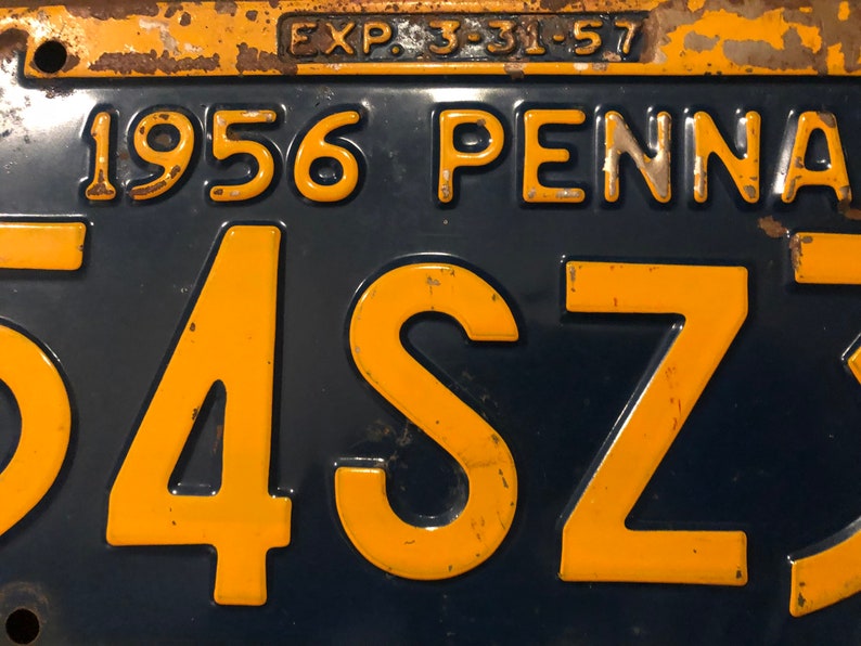Vintage Original 1956 PA License Plate in Good Condition - Etsy