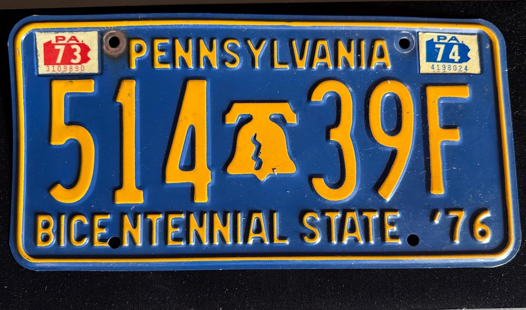 Vintage Original 1970s PA Bicentennial License Plate (liberty Bell ...