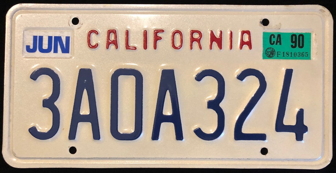 Vintage Original 1990 California License Plate in Mint Condition - Etsy