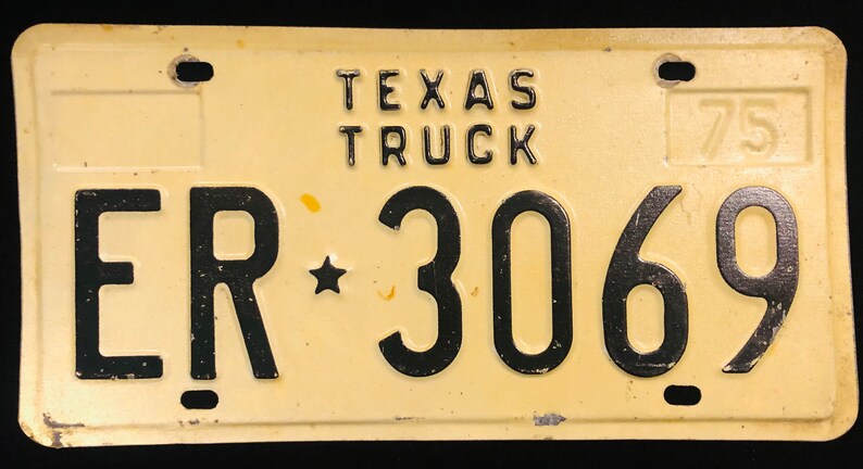 Vintage Original 1975 Texas Truck License Plate - Etsy