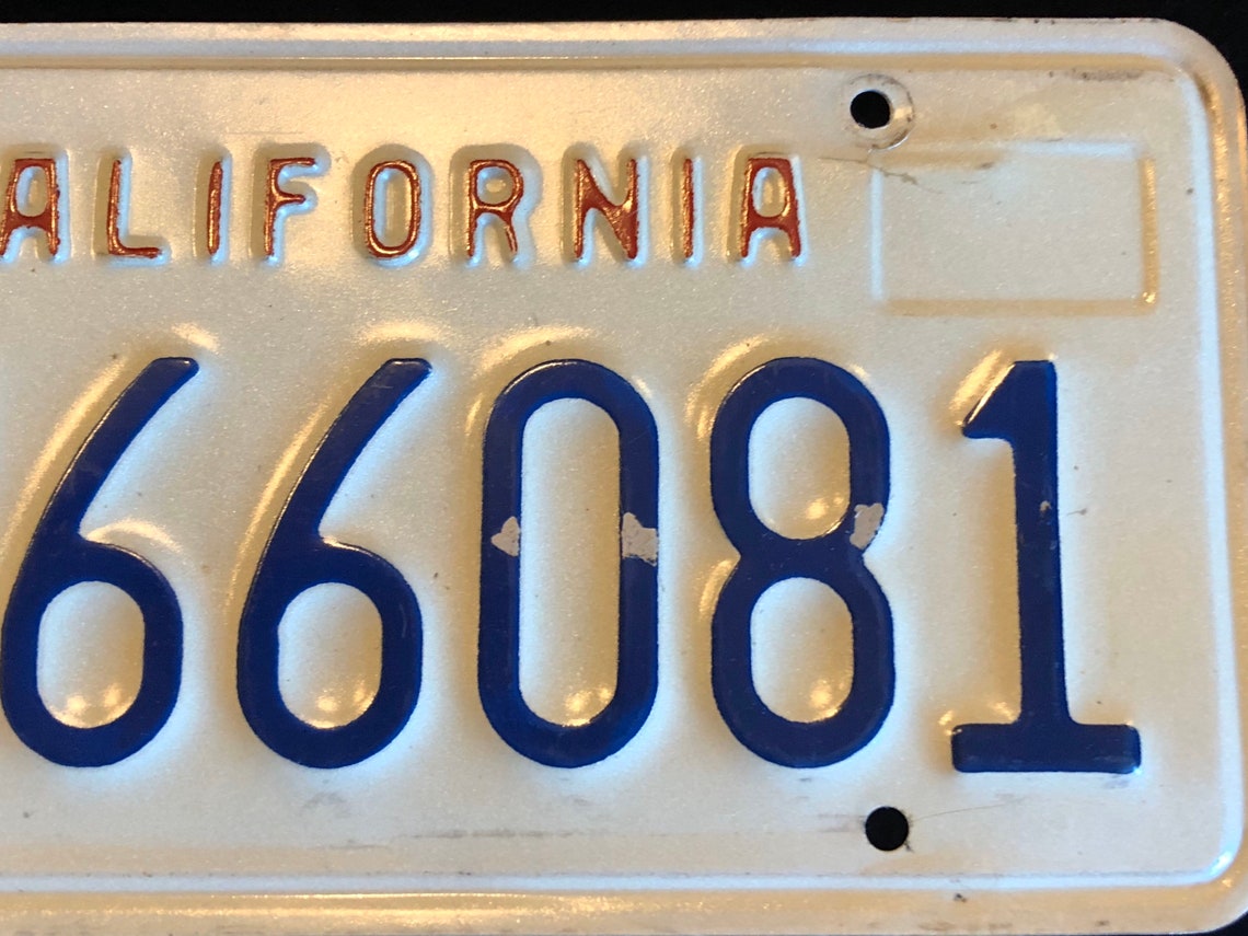 Vintage 1990s California License Plate in Excellent Condition | Etsy