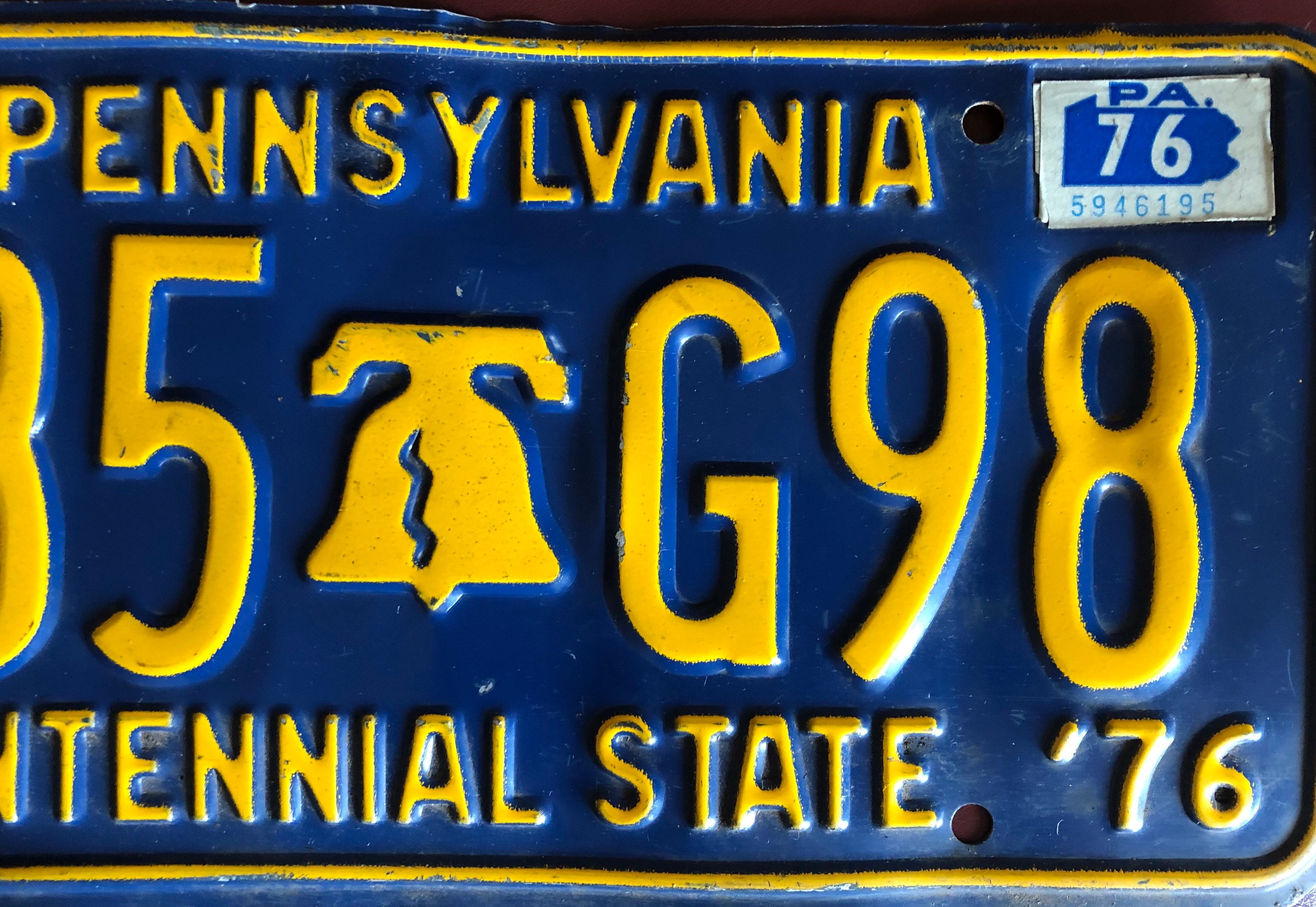 1976 PA License Plate liberty Bell Bicentennial State 76 in - Etsy