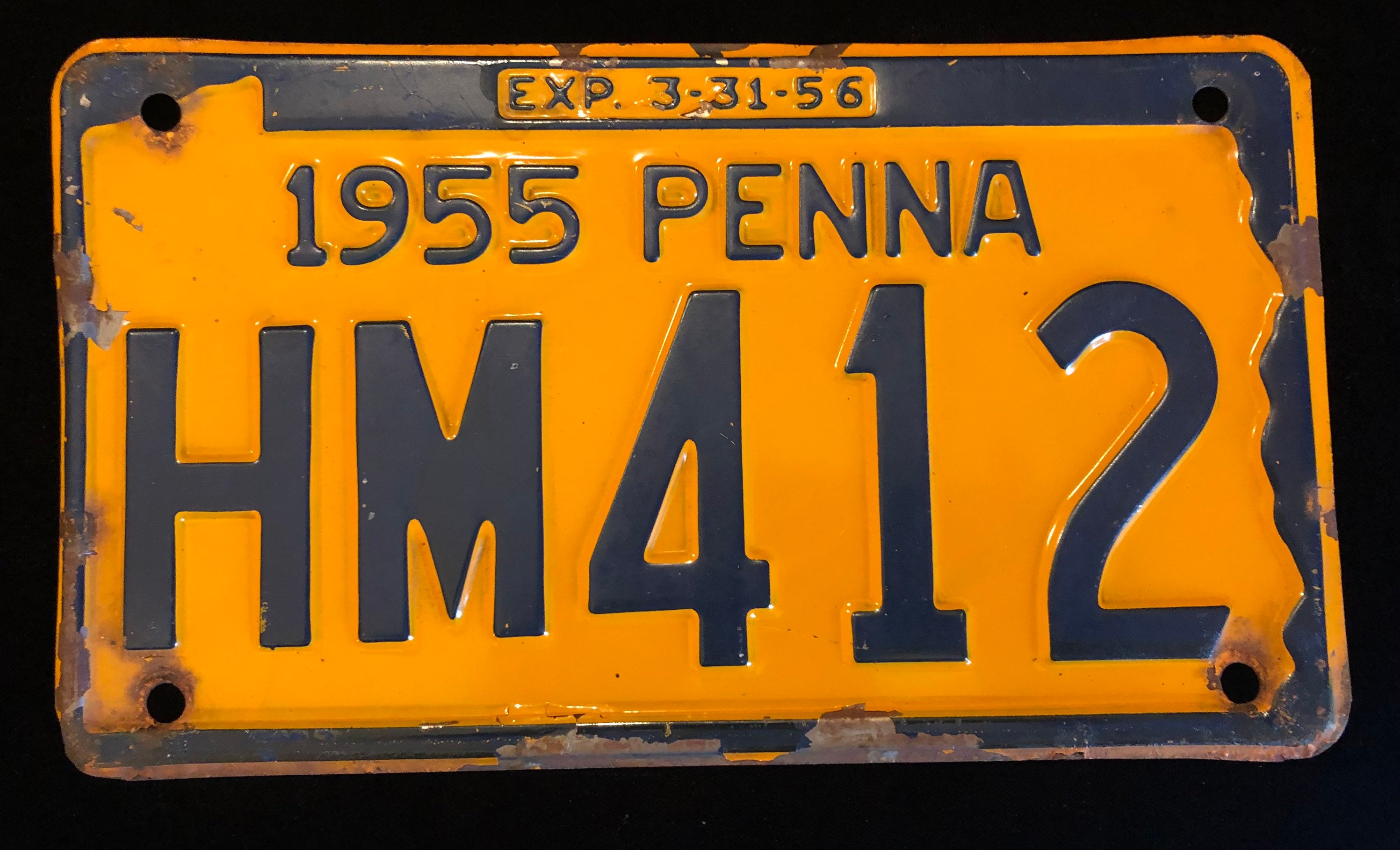 Vintage Original 1955 PA License Plate in Excellent Condition - Etsy