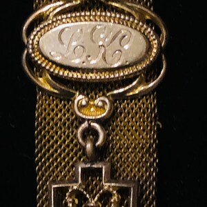 Vintage Gold Filled Monogrammed Watch Fob Chain Dated 1913 in Excellent ...