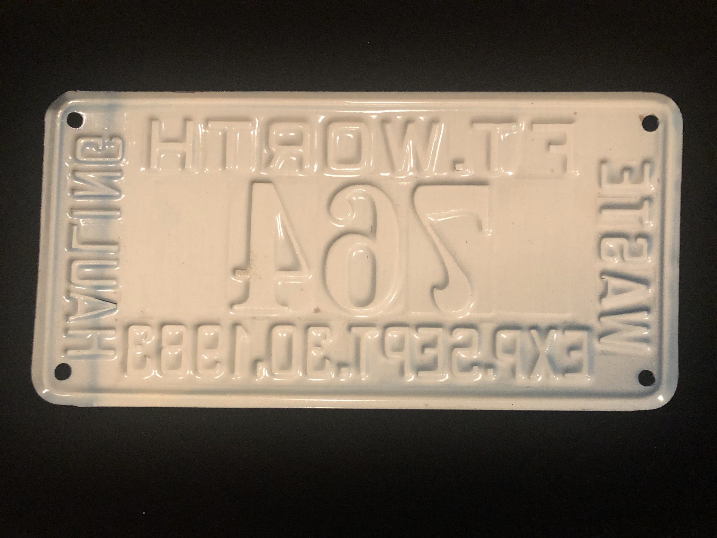 Vintage Original 1983 Ft Worth Hauling Waste License Plate in Mint ...