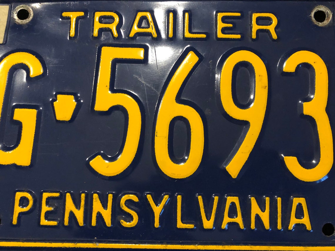 Vintage Original 1970s PA Trailer License Plate in Good Condition - Etsy