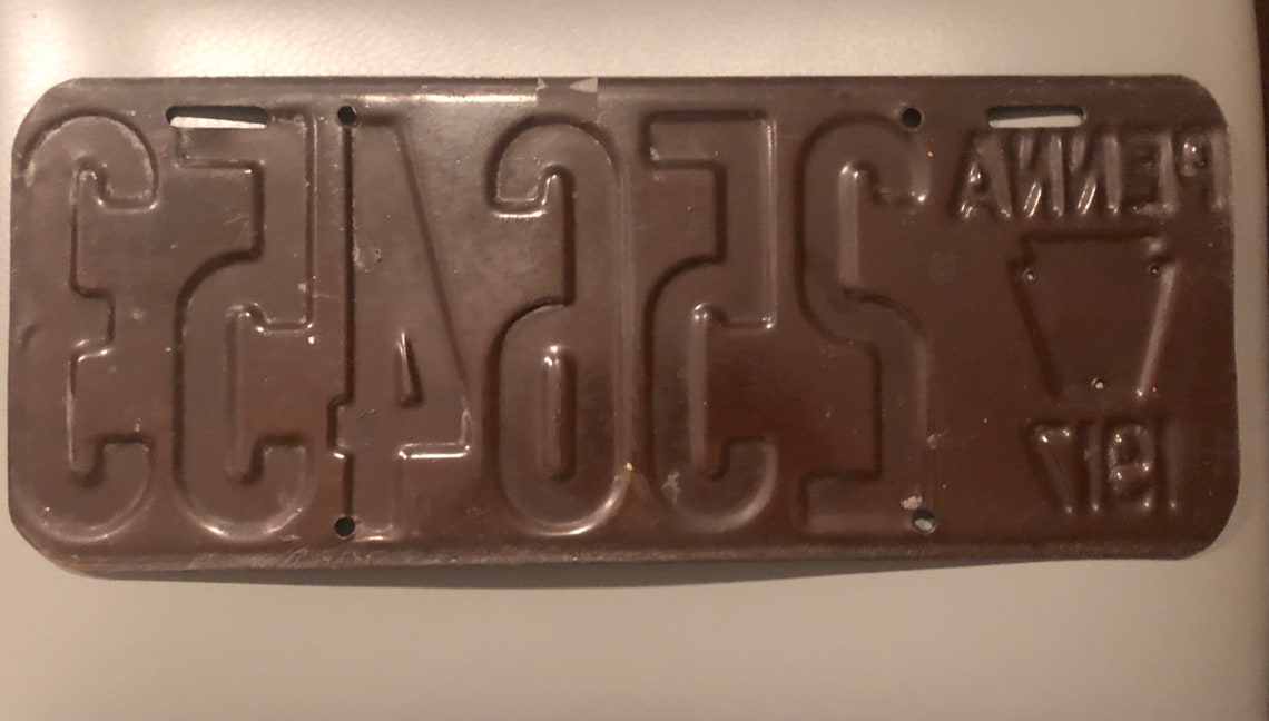 1917 Pennsylvania License Plate, Original Antique - Etsy