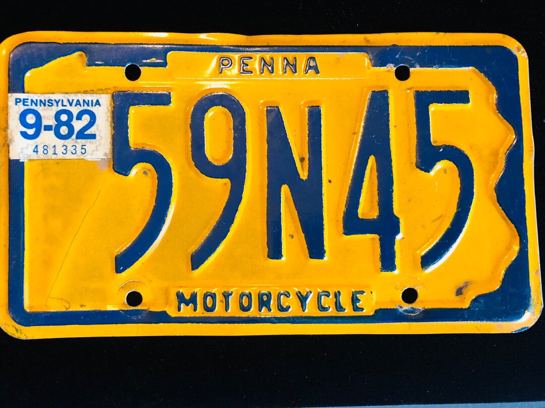 Vintage Original 1982 PA Motorcycle License Plate - Etsy