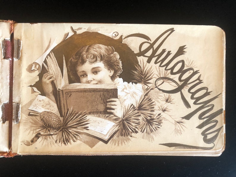 Vintage 1890s Victorian Autograph Album Book in Good Condition - Etsy