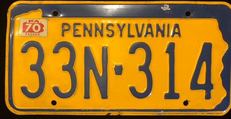 Vintage 1970 PA License Plate in Good Condition - Etsy