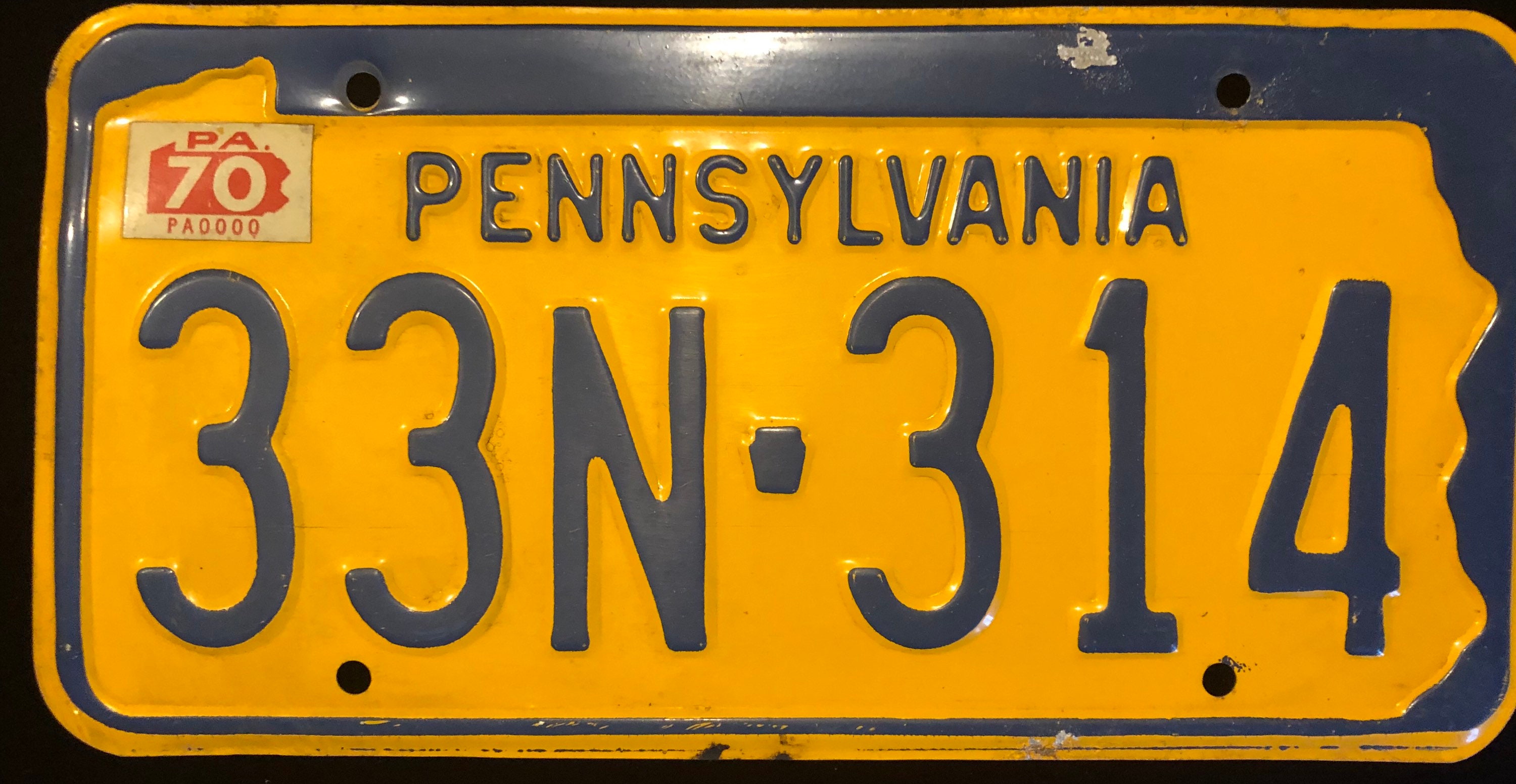 Vintage 1970 PA License Plate in Good Condition - Etsy