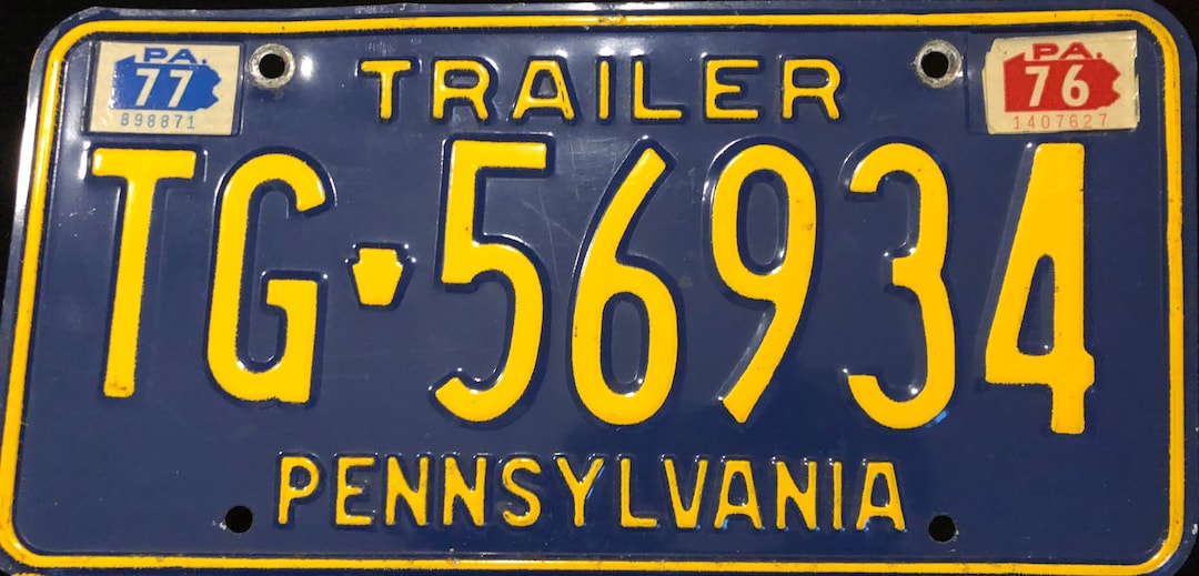 Vintage Original 1970s PA Trailer License Plate in Good Condition - Etsy