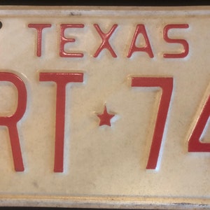 Vintage 1974 Texas License Plate in Good Condition - Etsy
