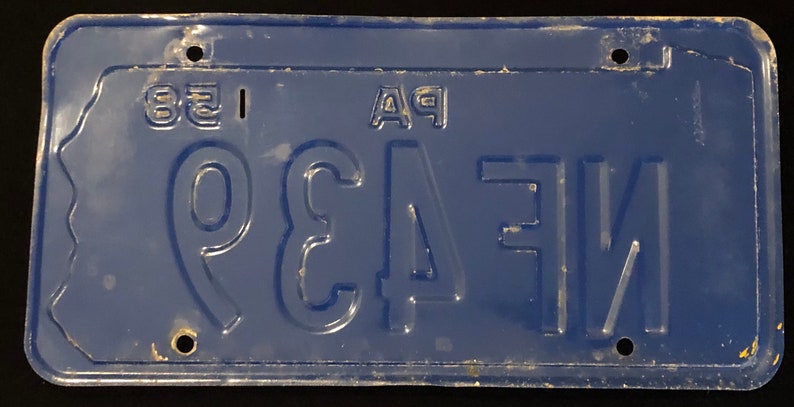 Vintage 1958 PA License Plate in Excellent Condition - Etsy
