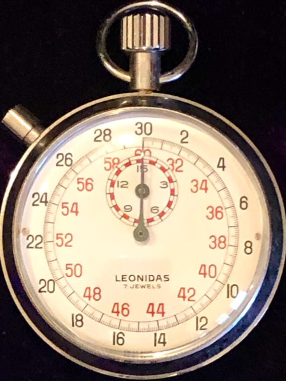 Vintage Original Leonidis 7 Jewel Chronograph Stop W… - Gem