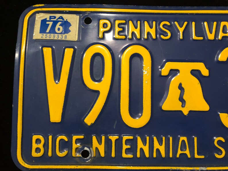 Beautiful Vintage 1970s PA Bicentennial State License Plate - Etsy