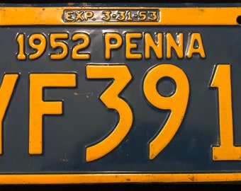 Beautiful Vintage Original 1951 PA License Plate in Excellent | Etsy