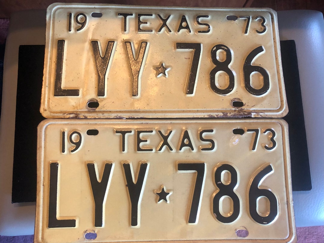Vintage Matching Set of Two 1973 Texas License Plates - Etsy
