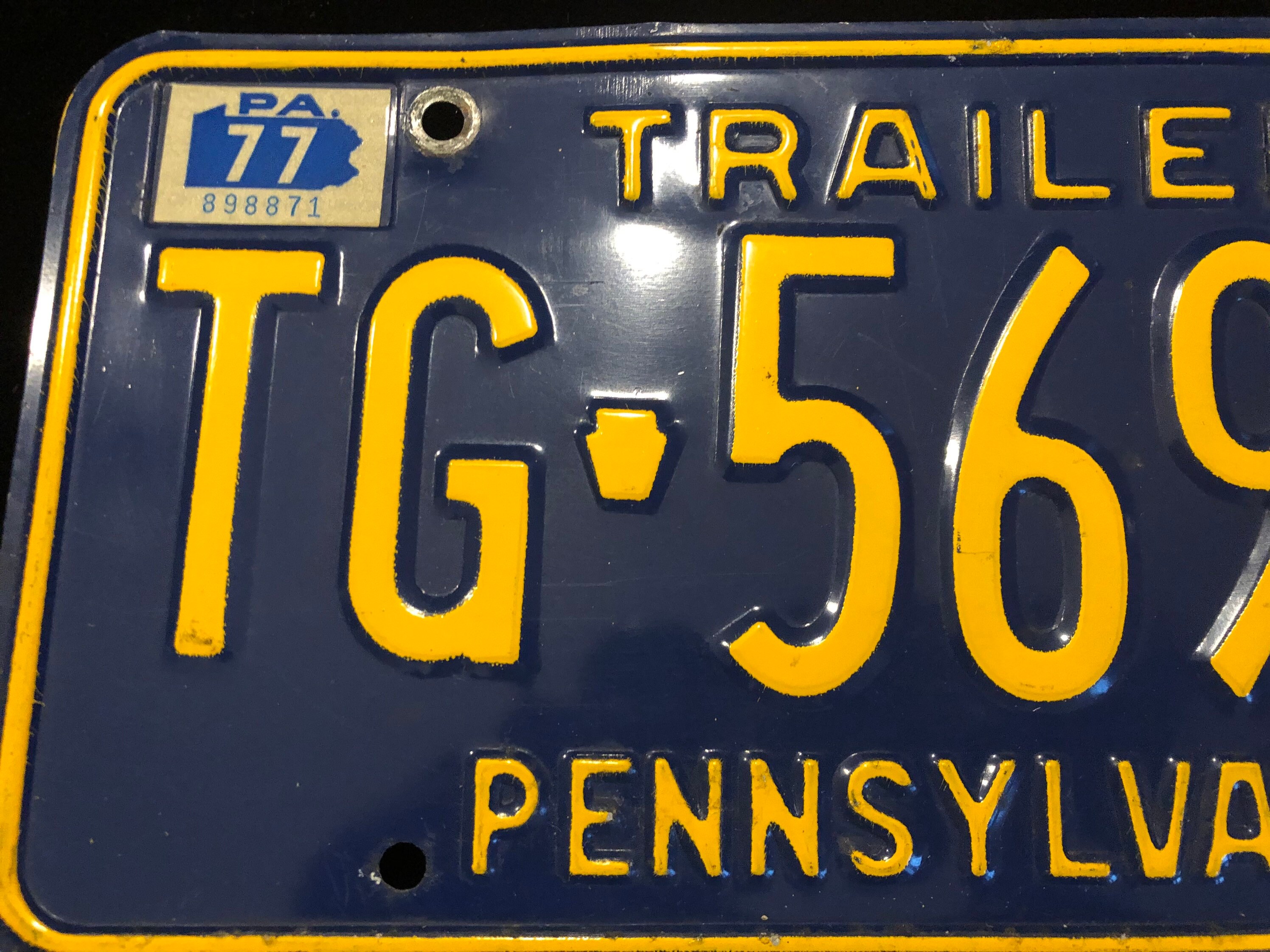 Vintage Original 1970s PA Trailer License Plate in Good Condition - Etsy
