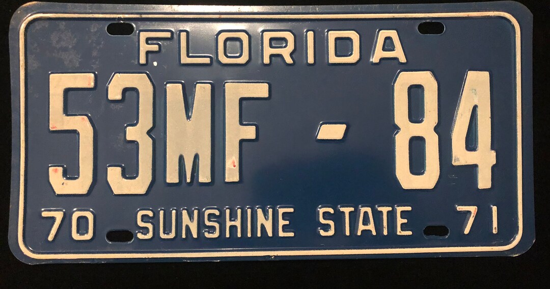 Vintage Original 1970s Florida (sunshine State) License Plate in ...