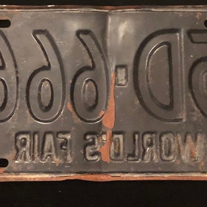 Vintage Original 1964 NY World’s Fair License Plate With Registration ...