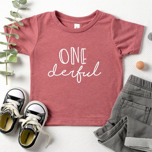 One First Birthday Kids T-shirt Modern Typographic Style Tee - Etsy