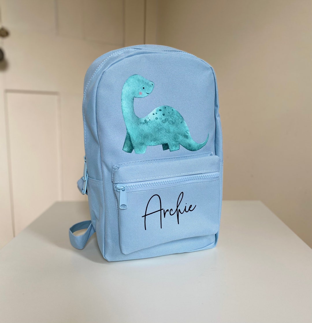 Personalised Dinosaur Backpack - Customisable Name - Multiple Colour ...