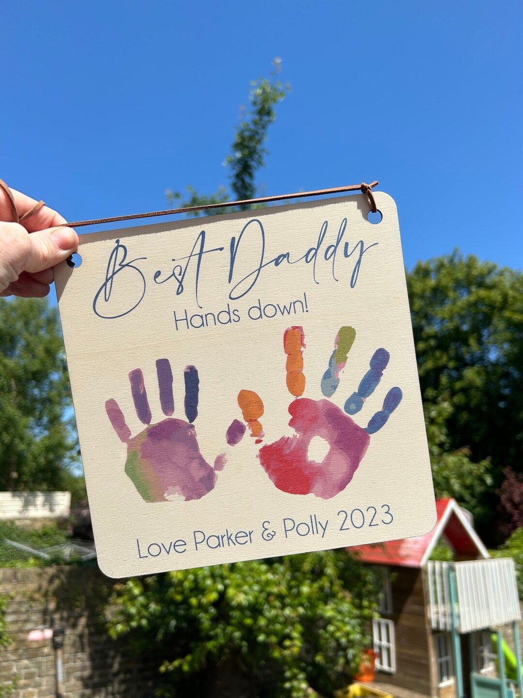 Hands Down Best Daddy Handprint Sign Father’s Day - Etsy
